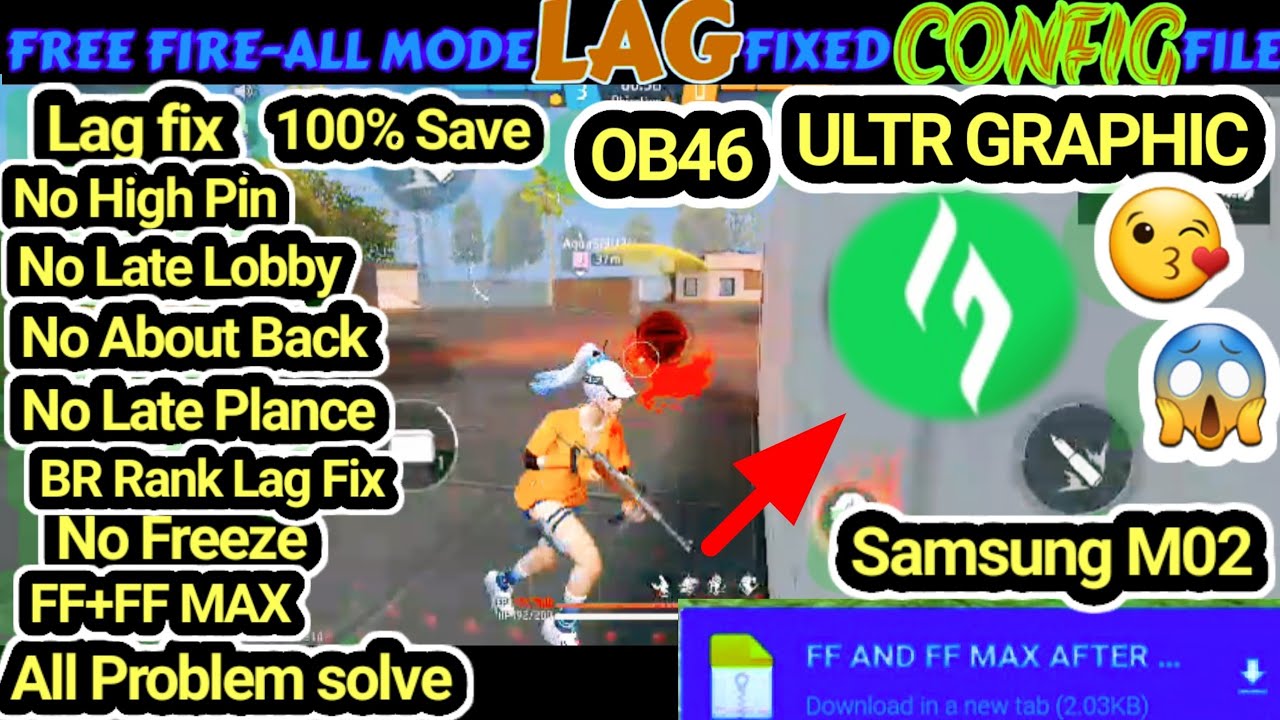 😈😱FREE FIRE MAX AND FREE FIRE LAG FIX😈 CONFIG FILE OB46 UPDATE 1GB 2GB ...