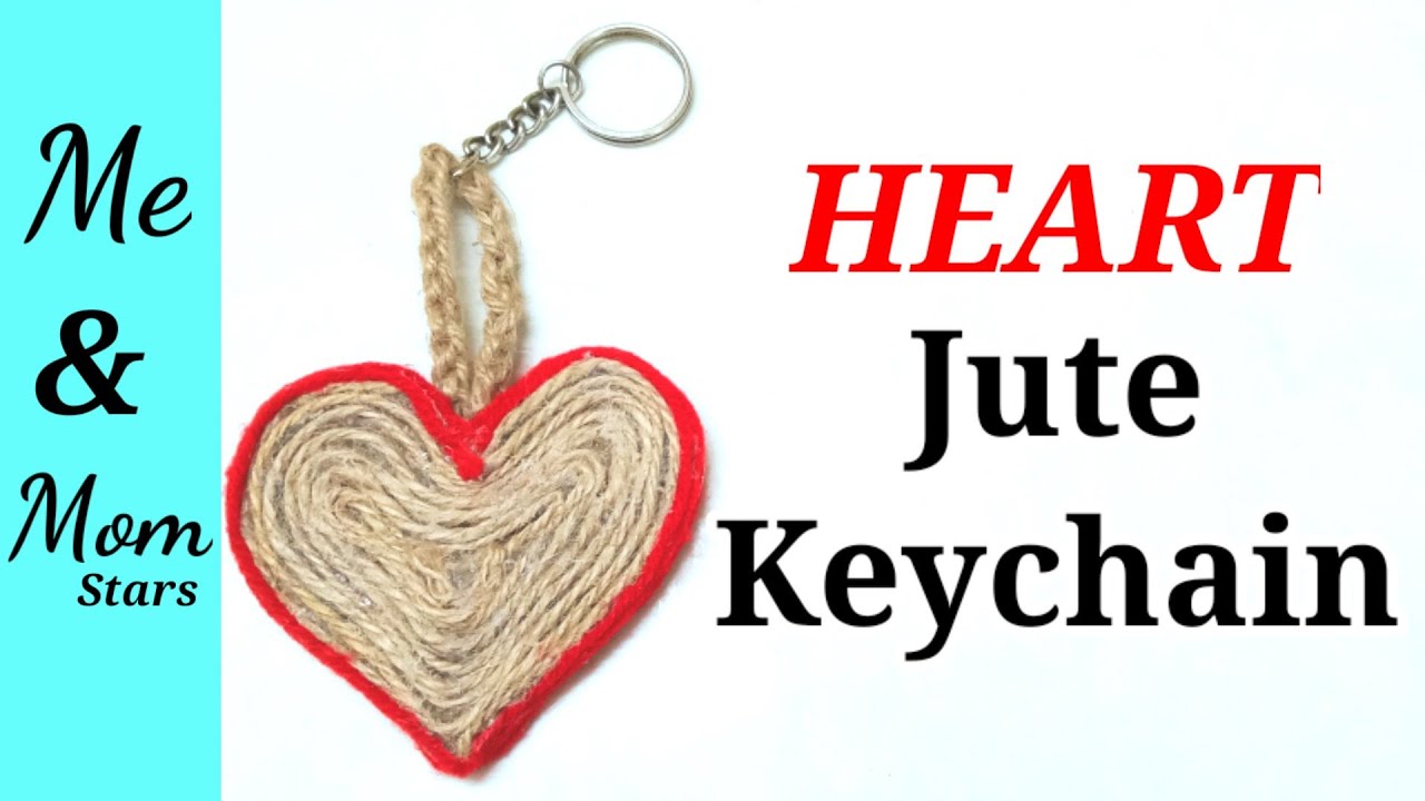 Heart Woolen Jute Keychain | How to make Simple Jute Keychain| Keychain ...