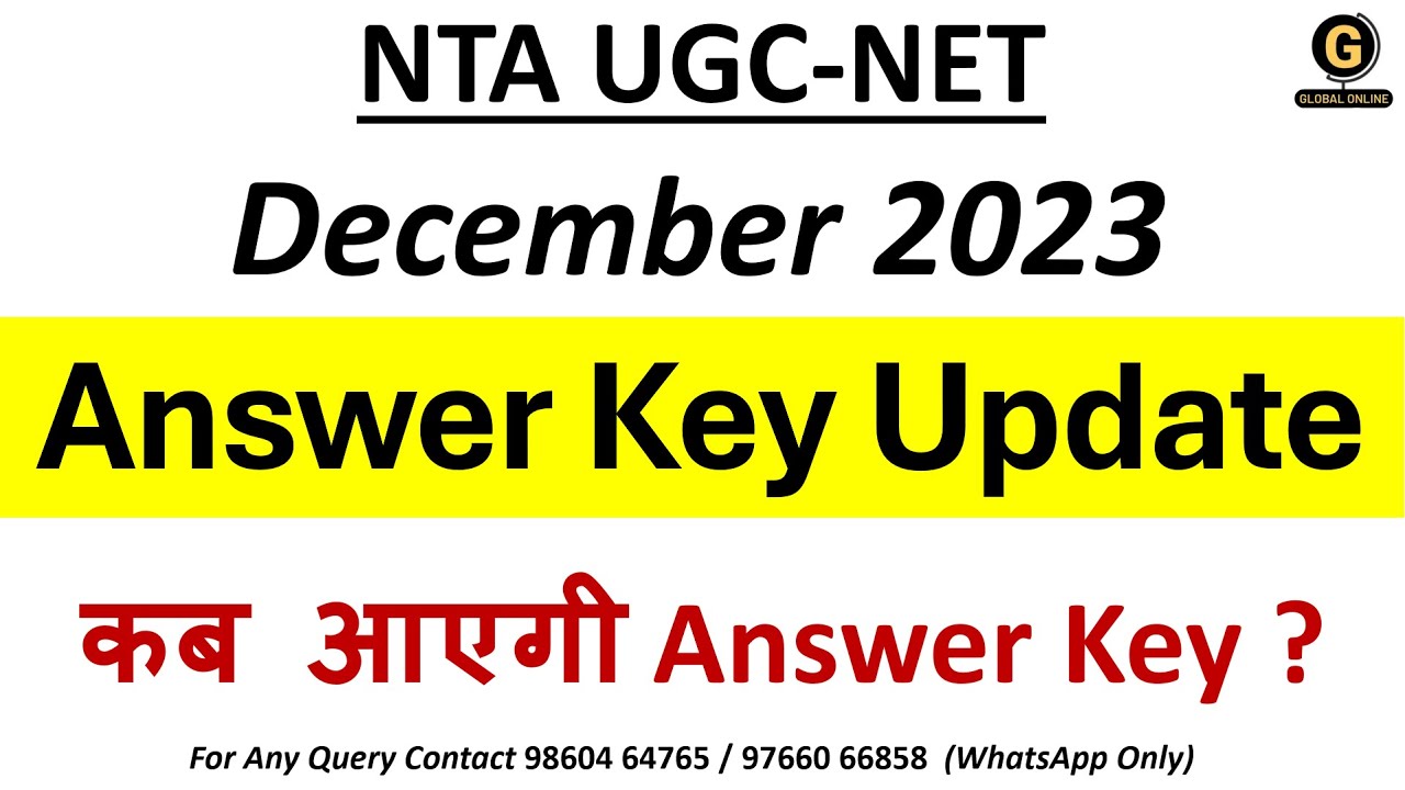 NTA UGC NET December 2023 Answer Key | Most Expected Dates for NET ...