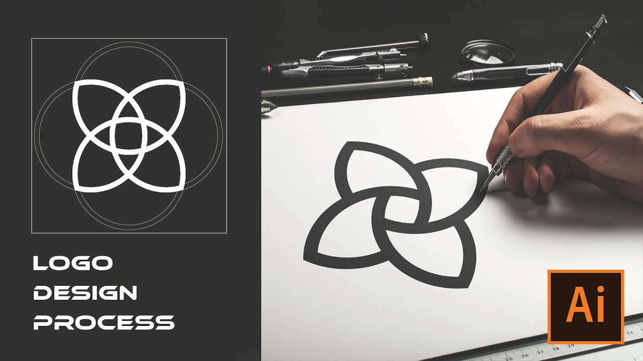 How To Make Logo Design By Using Grid Method Step By Step In Adobe ...