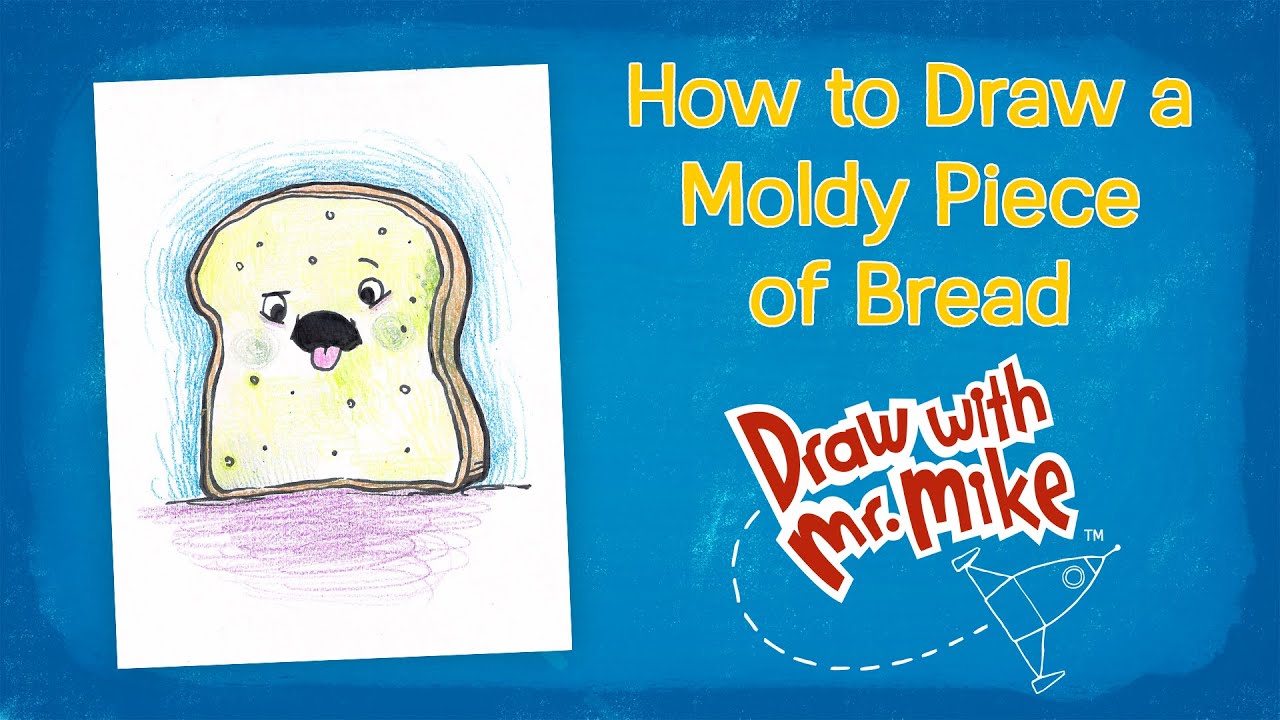 How to Draw a Moldy Piece of Bread – For Kids - YouTube
