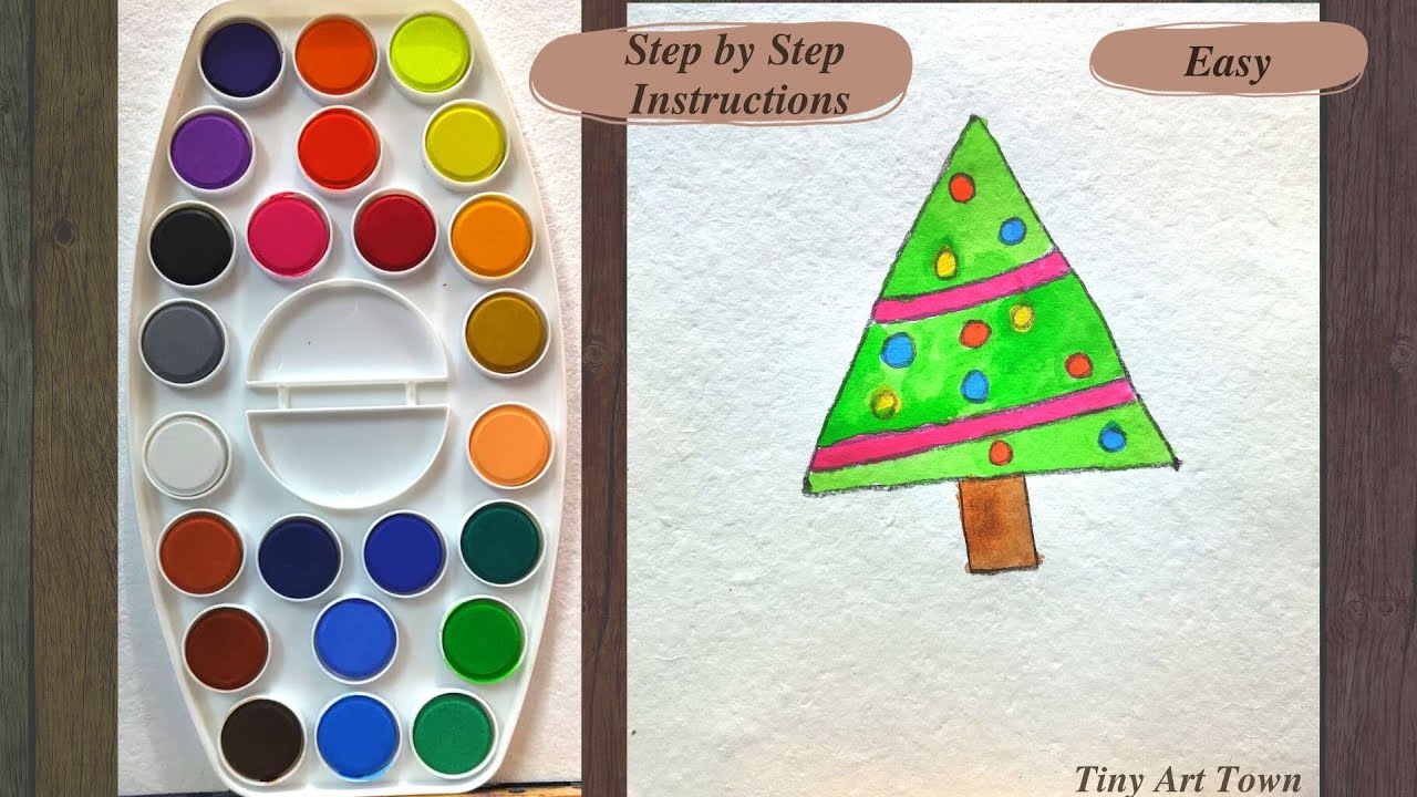 Watercolor Christmas Tree | Step-by-Step Painting for Kids # ...