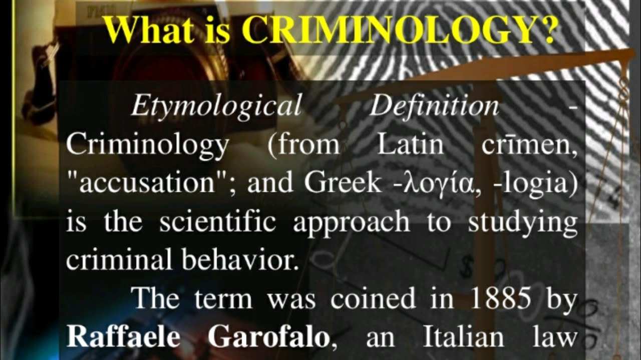 Criminology | Criminology PPT - YouTube