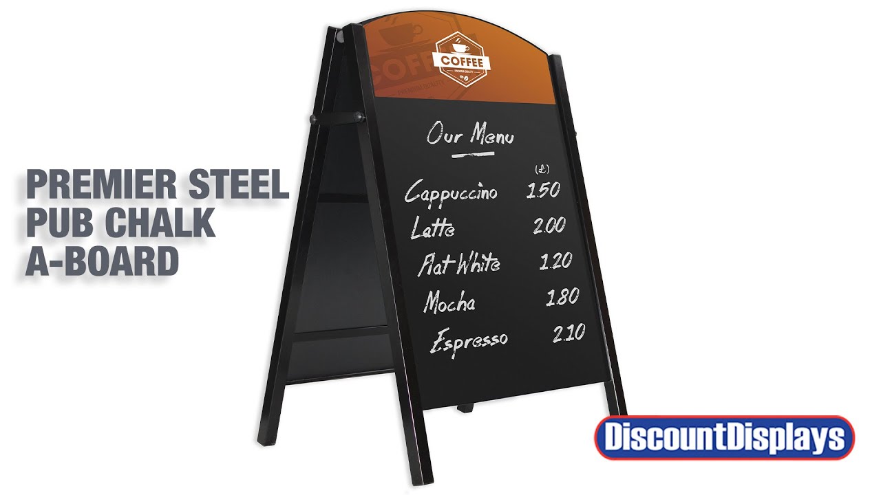 Premier Steel Pub Chalk A-Board Instruction Video | Discount Displays ...