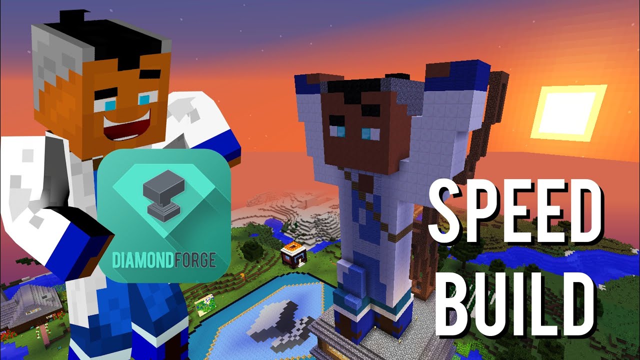 Diamond Forge Speed Build - Giant Me Statue - YouTube
