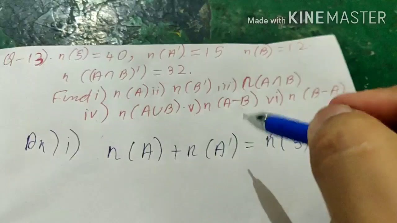 OPERATION ON SETS PART-5 QUESTIONS BASED ON CARDINAL NUMBERS - YouTube