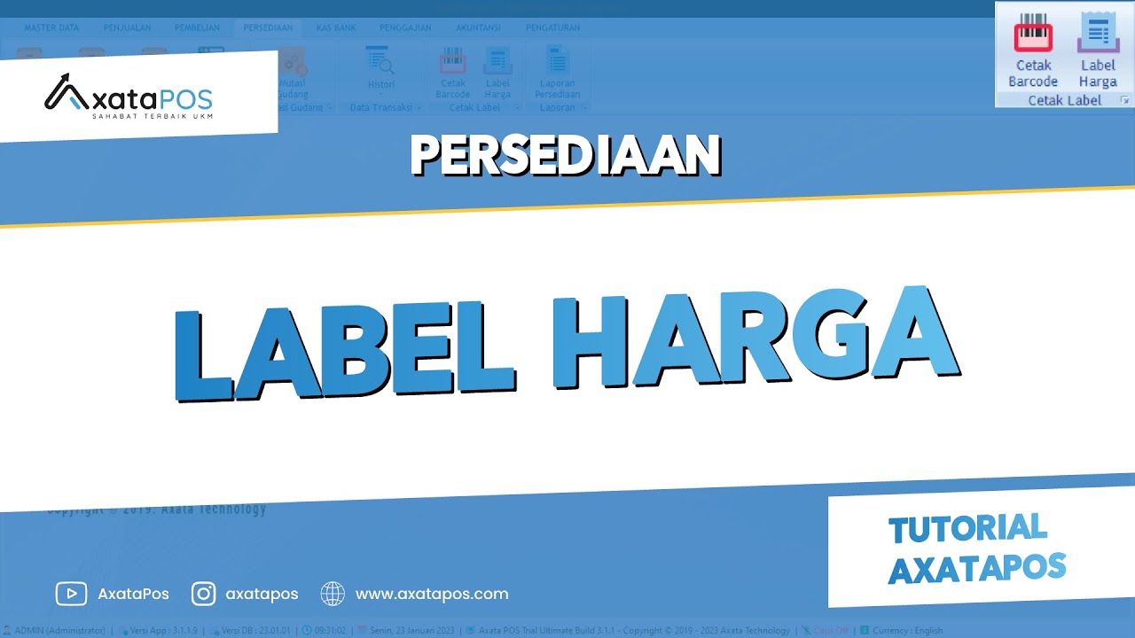 #50 LABEL HARGA - Tutorial AxataPOS - YouTube