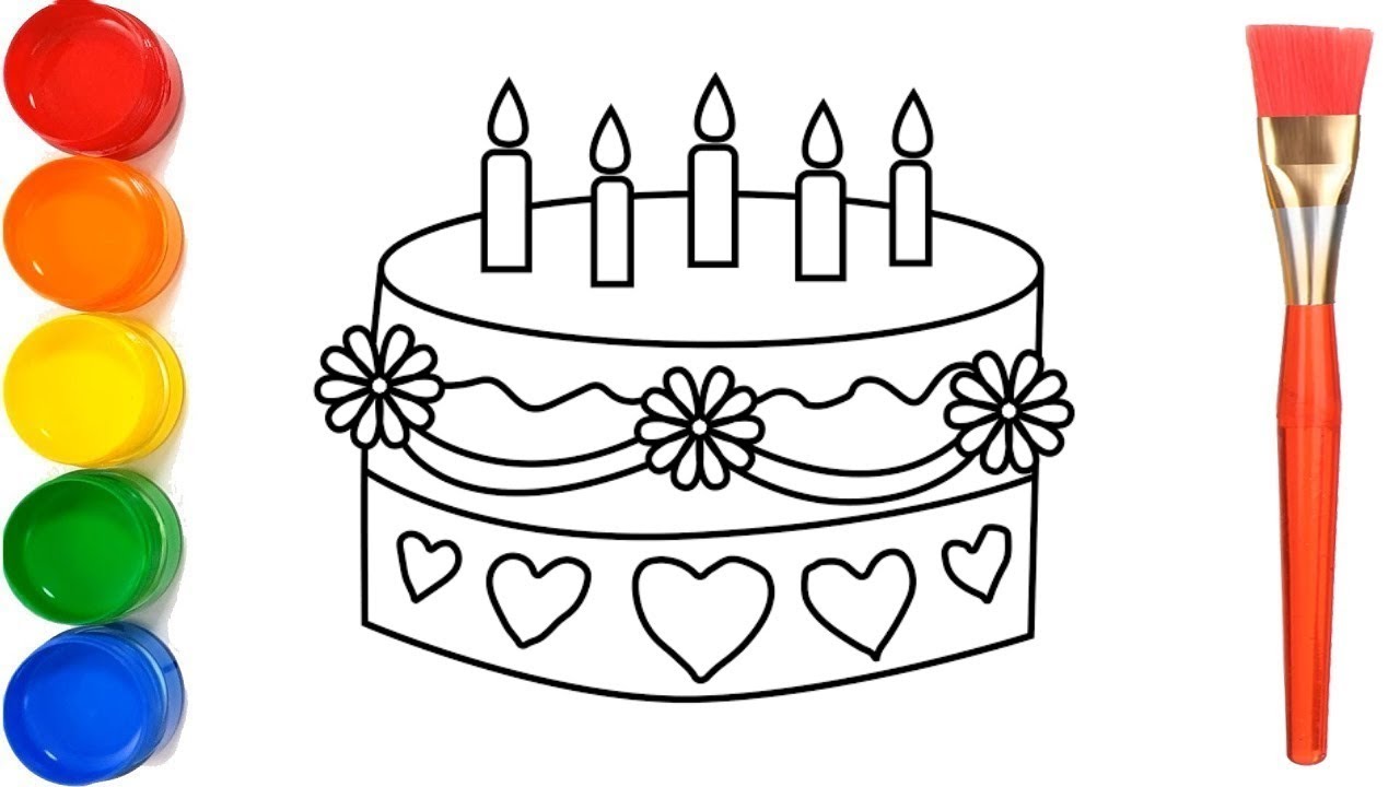 Cake drawing ,coloring for children | Draw cake easy step by step, 248 ...