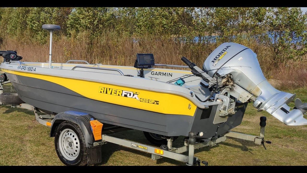 Łódź wędkarska RiverFox 420 GPx + Honda BF20 (20HP) V-max - YouTube