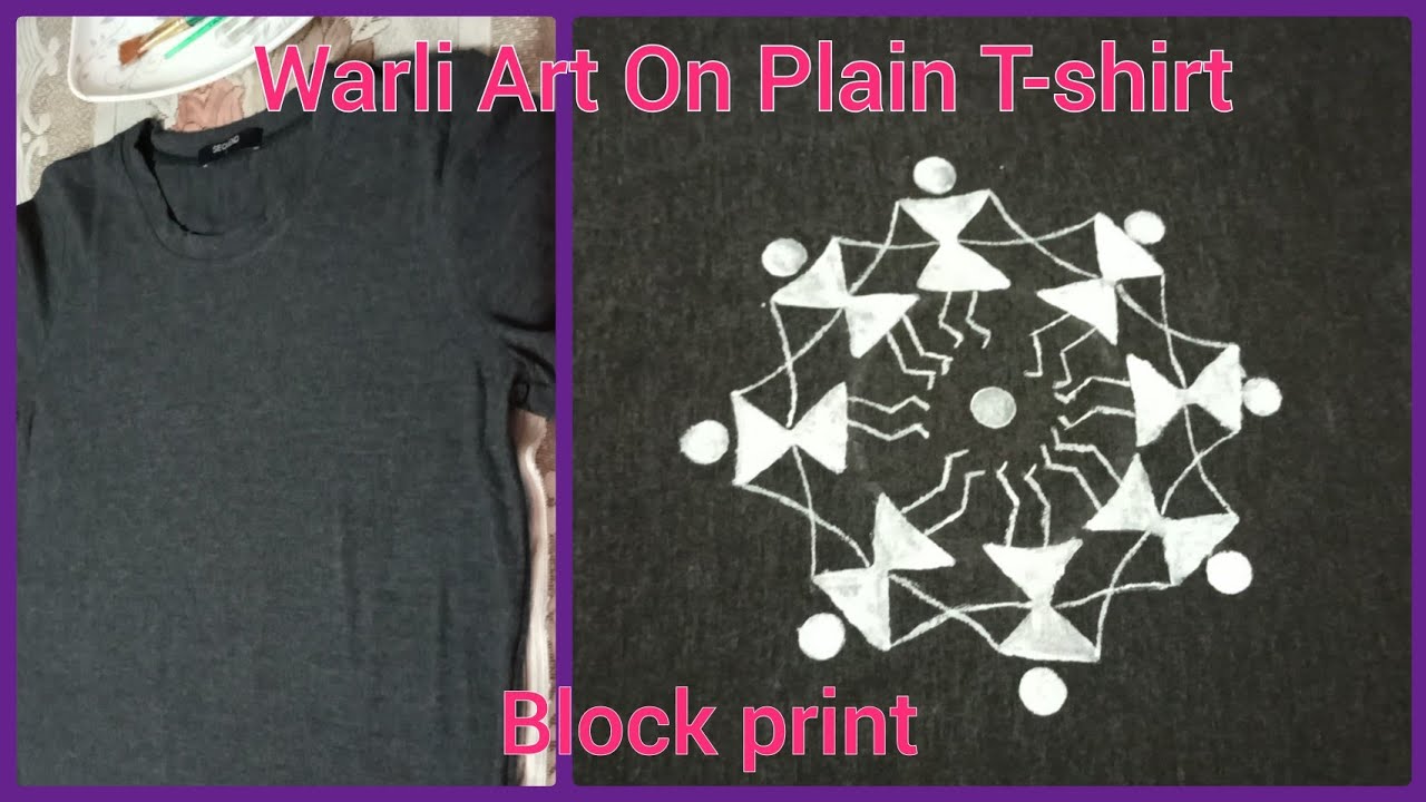 Vegetable Block printing| Fabric painting on T-shirt/Kurti| Easy Warli ...
