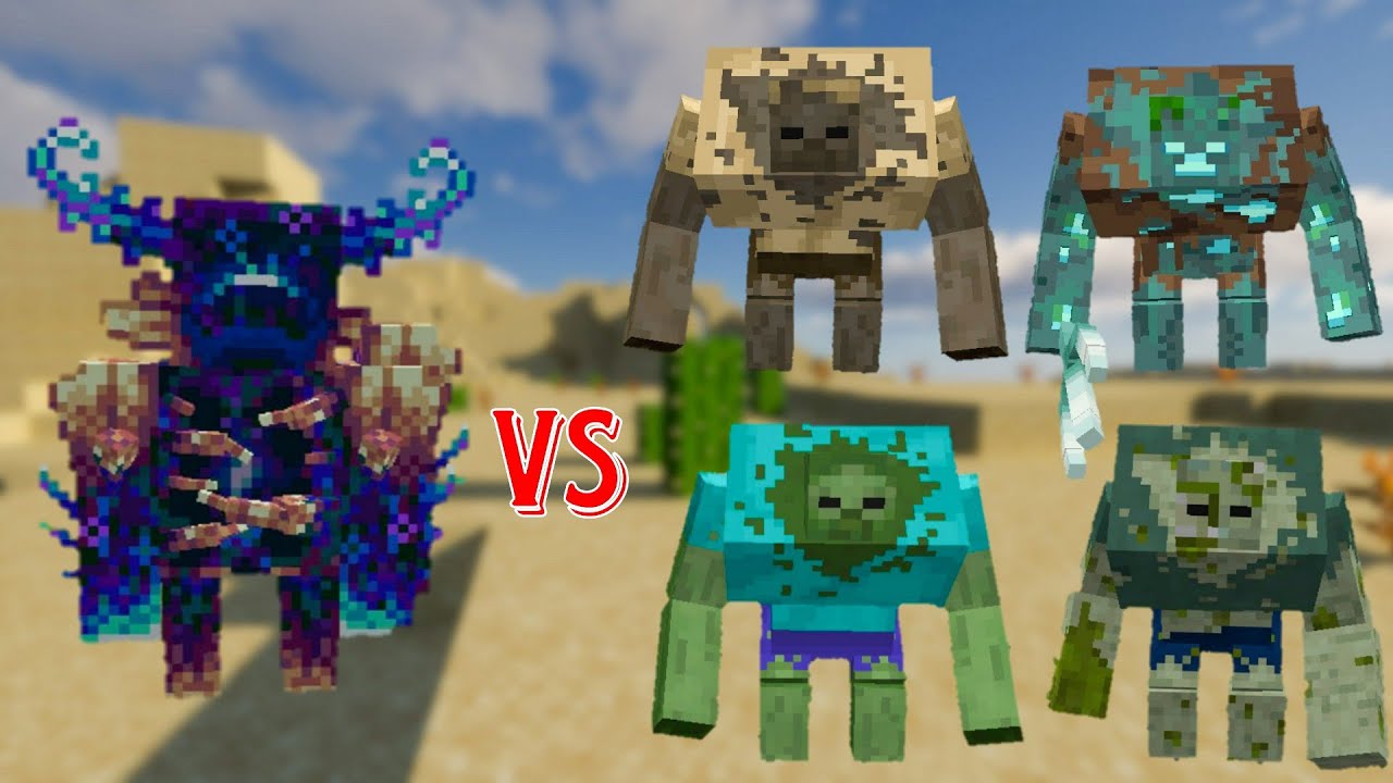 Crystal Warden vs Mutan Lobber Zombie, Mutan Husk, Mutan Zombie y Mutan ...