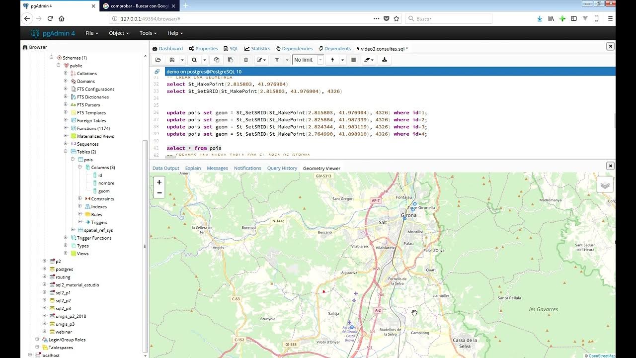 pgAdmin. Ejecución de sentencias SQL - YouTube