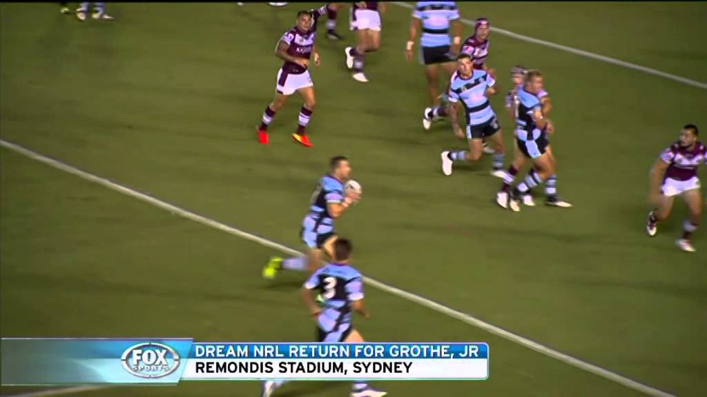 Eric Grothe Jnr Try- Sharks vs Manly Trial - YouTube