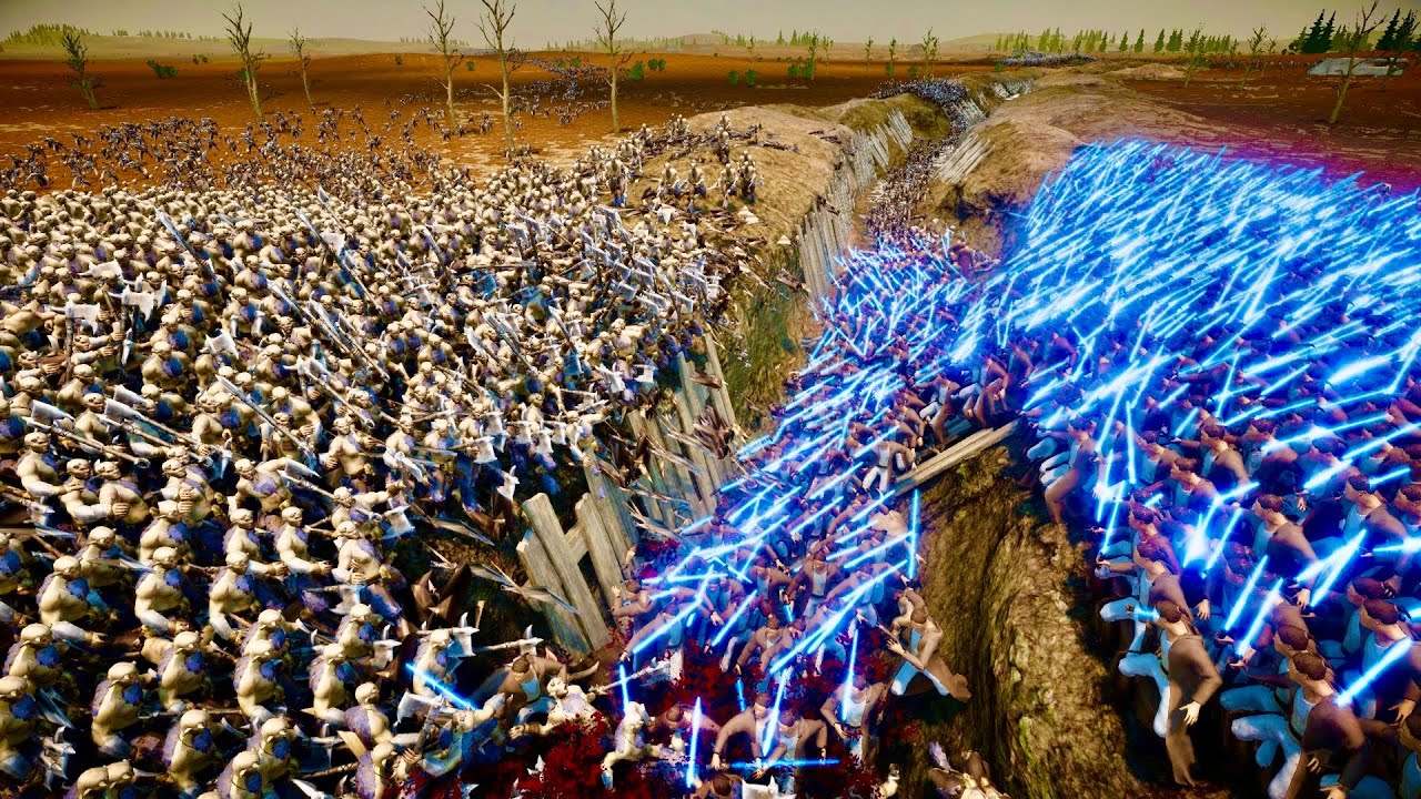90K STAR WARS JEDI & RED NINJA VS MORTHAL INFANTRY | UEBS2 MOD | STAR ...