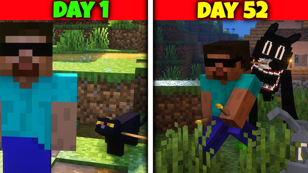 We Survived CARTOON CAT in Minecraft's Cartoon Cat world....part 1 ...