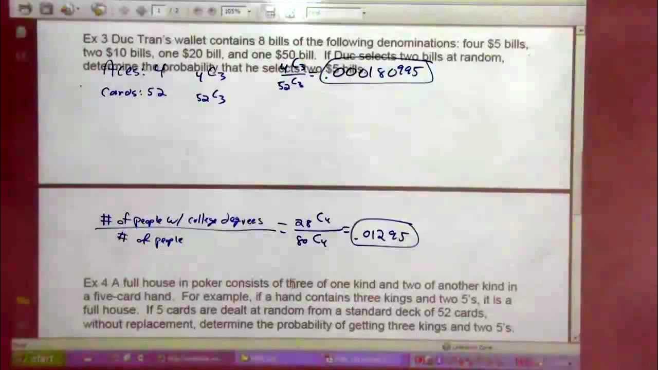 Math 120 12-10 Solving Probability Problems by Using Combinations - YouTube