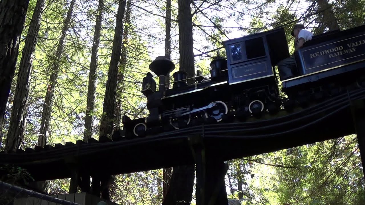 Tilden park Railway Steam train is going over a Bridge up at Berkeley ...