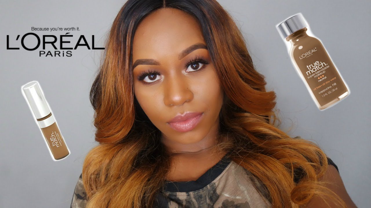 Loreal True Match Foundation N8 + Concealer med/deep Review/Demo - YouTube