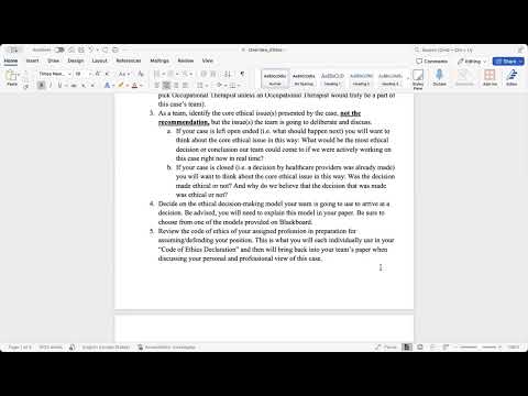 HLTH 2501 Ethical Decision-Making Project Overview Video - YouTube