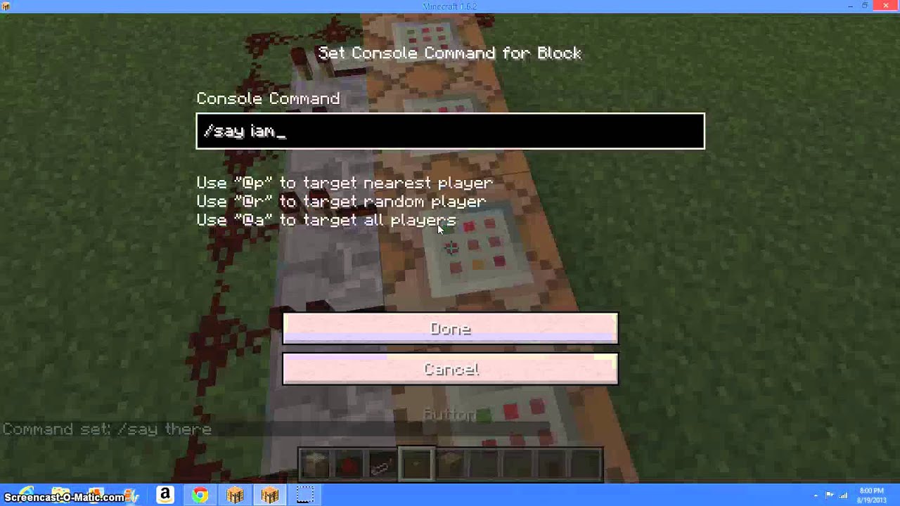how to Work a comand block - YouTube