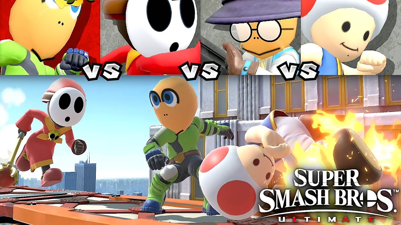 Super Smash Bros Ultimate Koopa vs Shy Guy vs Magikoopa vs Toad (Mii ...