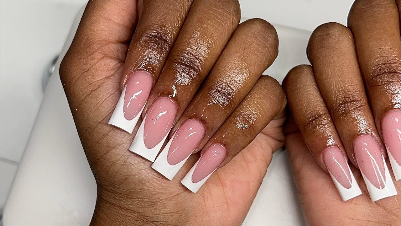 Classic White French Tips 🤍| French Tips | Square Nails - YouTube