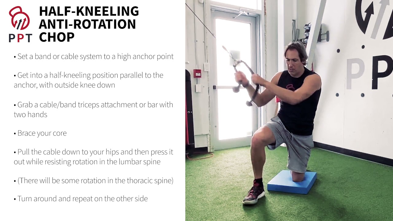 Half-Kneeling Anti-Rotation Chop - YouTube