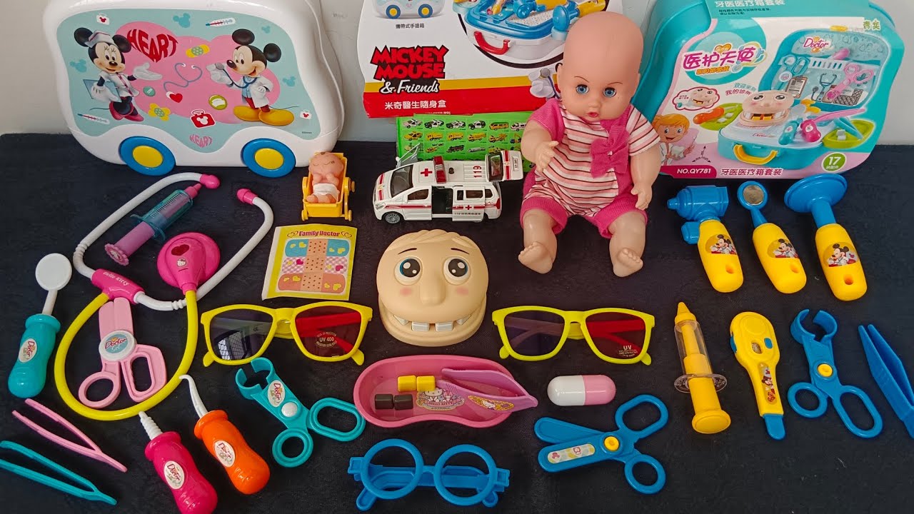 ASMR / 16:42 Minutes Satisfying with Unboxing Cute Ambulance Mickey ...