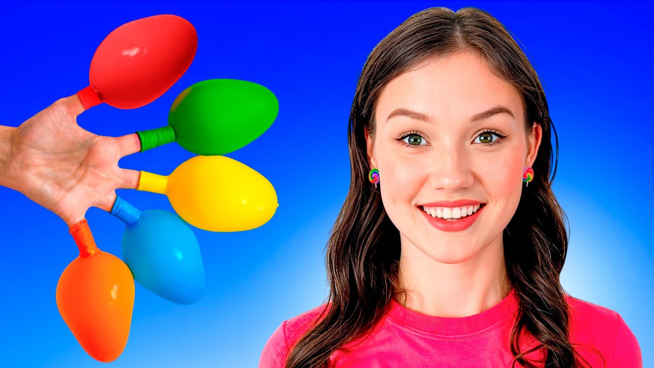 Alex und Nastya spielen mit bunten Luftballons - YouTube