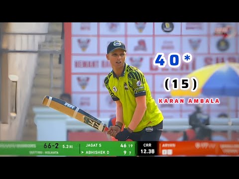 Karan Ambala | 15 ball 40 run | dehli super series | highlights | 4 ball 4 six |