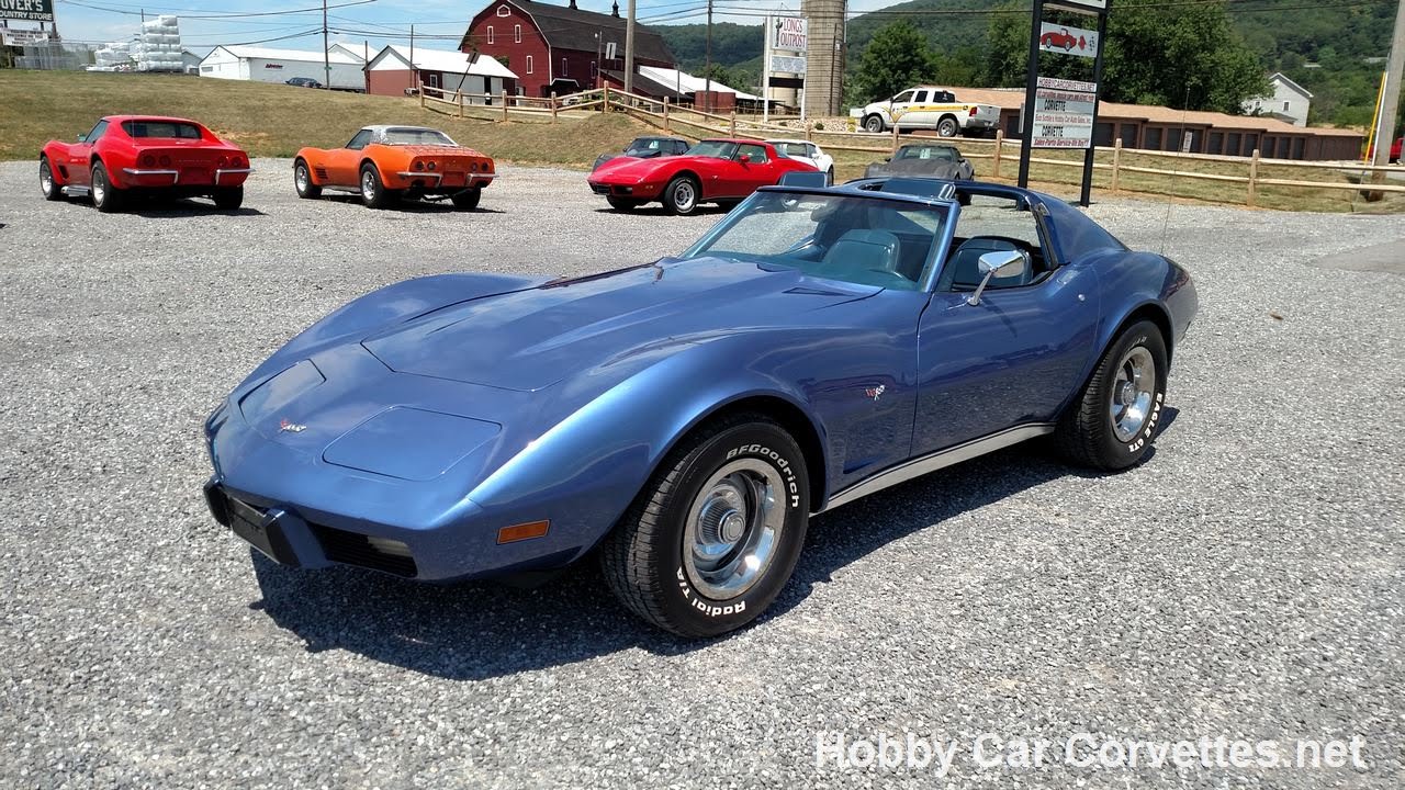 1977 Blue Blue Corvette Automatic For Sale - YouTube