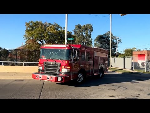 Detroit FD E-59,S-1,M-22 & C-4 Responding (Box Alarm) FULL HOUSE ...