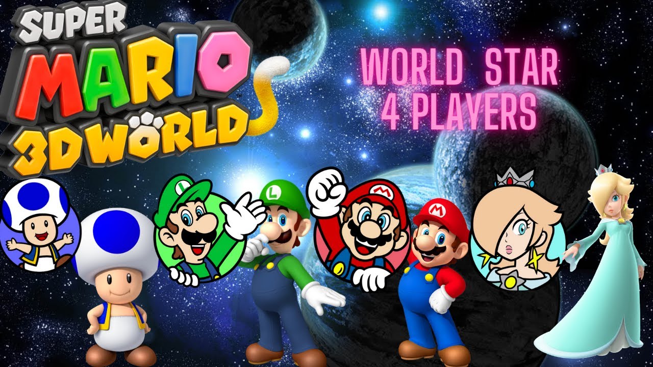 Super Mario 3D World: 100% Walkthrough World Star: 4 Players - YouTube