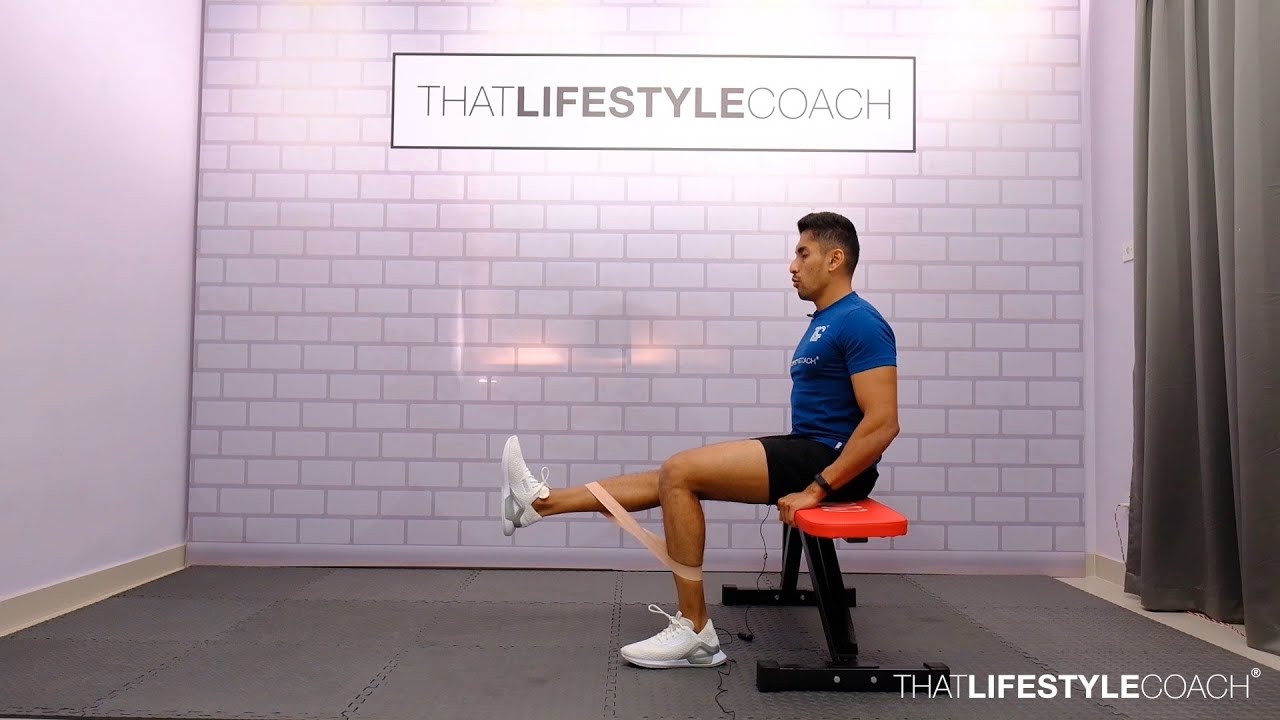 SEATED BANDED KNEE EXTENSIONS - YouTube