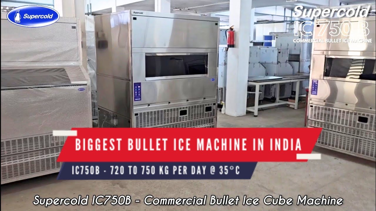 Supercold IC750B Commercial Bullet Ice Cube Making Machine - YouTube