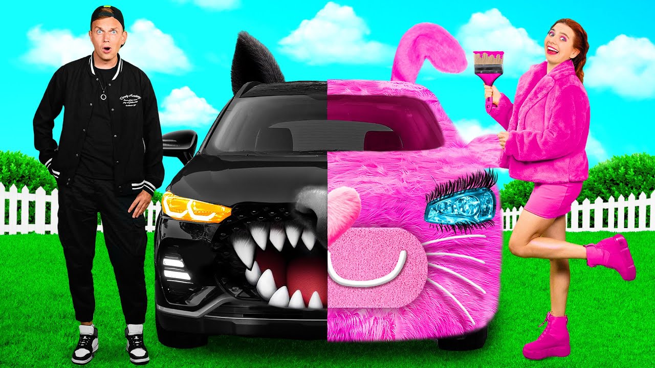 Pink Car vs Black Car Challenge | Crazy Challenge by BaRaDa Best - YouTube