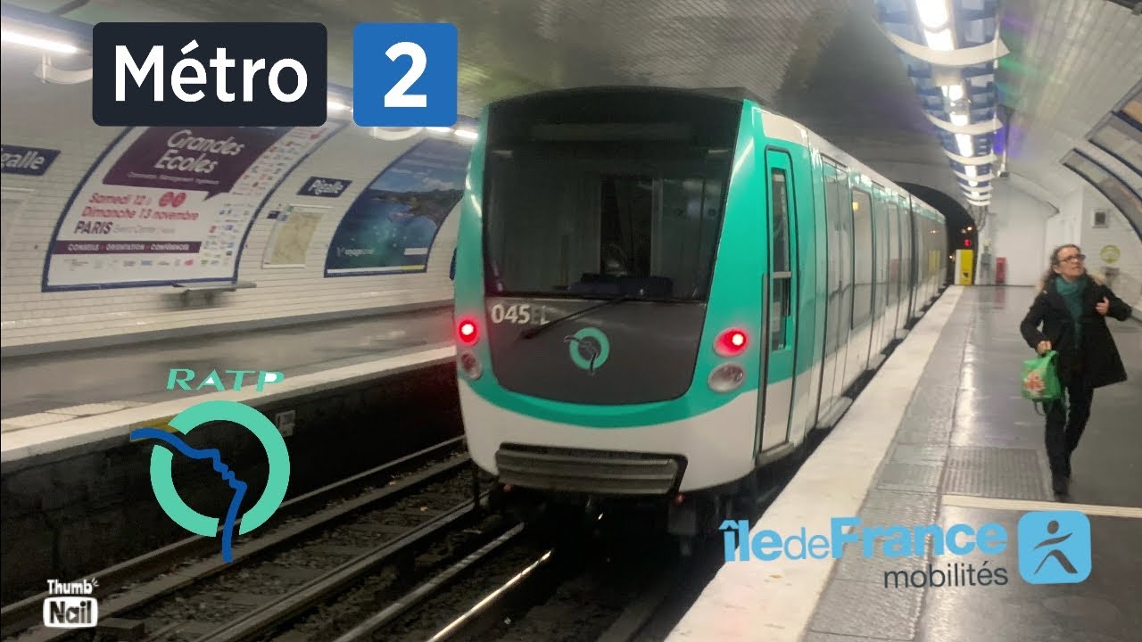 (Métro Ligne 2) Trajet dans un MF01 de Charles de Gaulle Étoile à ...
