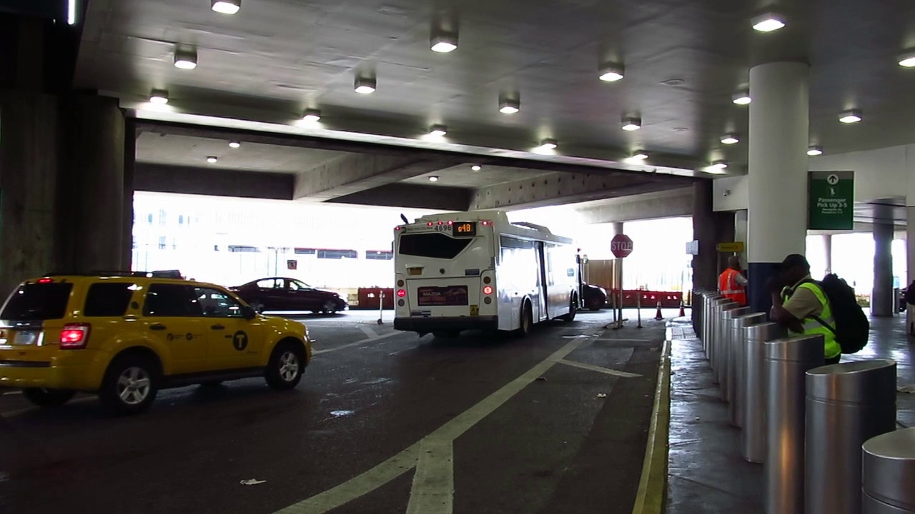 NYC Bus: Flushing bound Orion VII NG 4696 Q48 at LGA Terminal C - YouTube