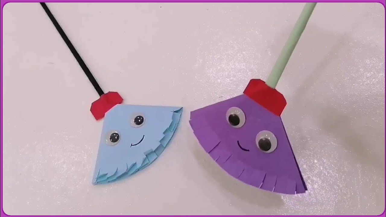 Como hacer una escoba de papel fácil - Manualidades - YouTube