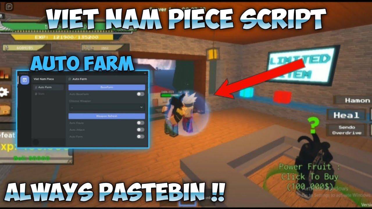 Viet Nam Piece Script Pastebin 2022 | Auto Farm | Auto Stats | Bring ...