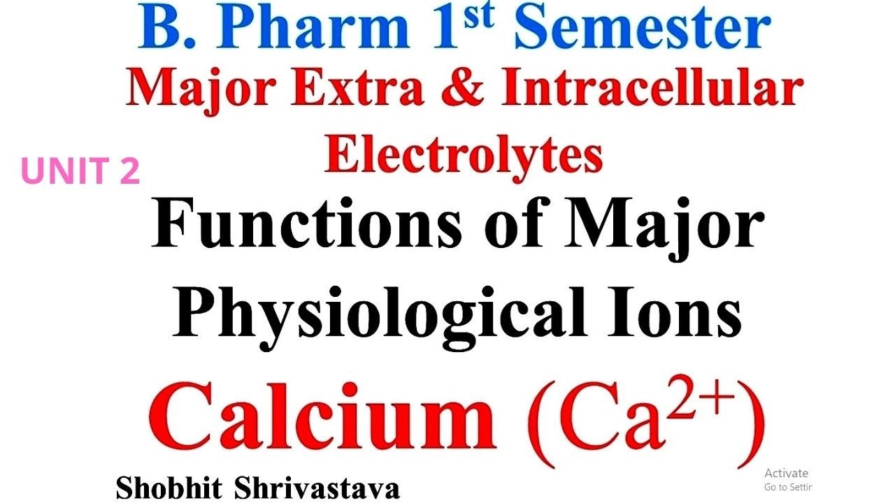Calcium-Functions of Major Physiological Ions--B Pharm-1 Sem-Inorganic ...