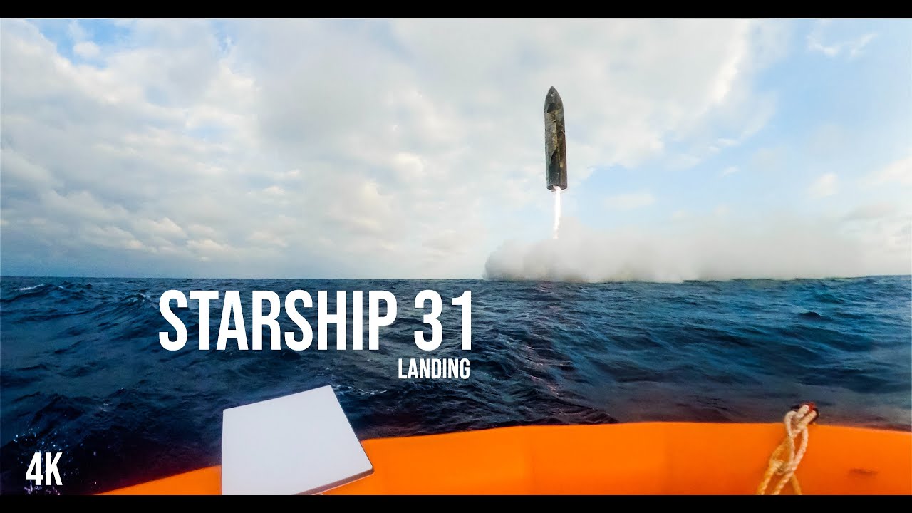 Look! Insane Starship 31 Landing in Indian Ocean (4K) Super slow Mo ...