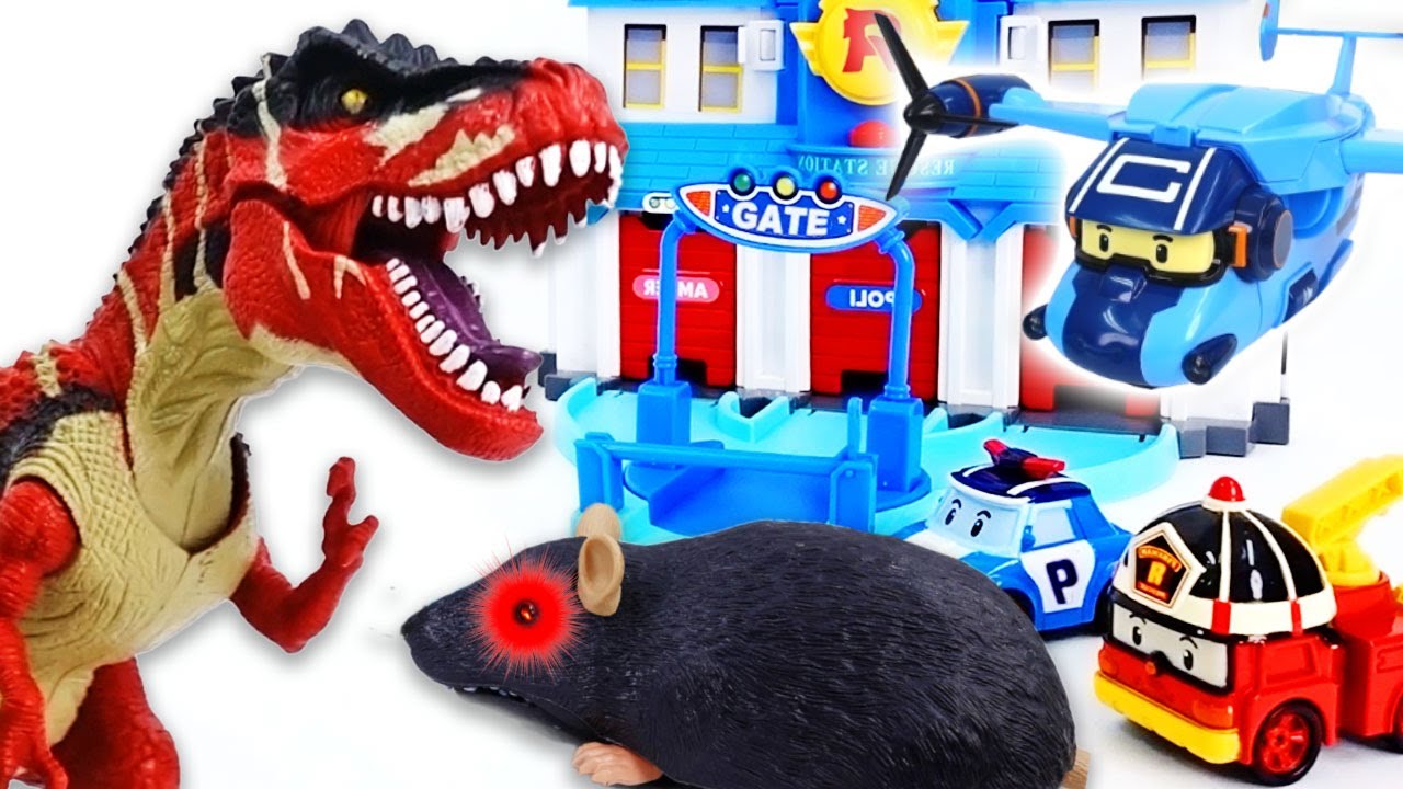 Giant Rat in The Brooms Town~! Robocar Poli, Rescue Your Friends #토이마트 ...