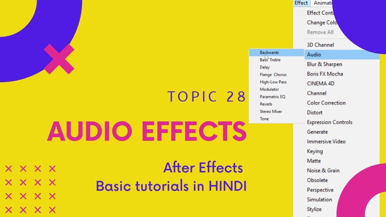 28 Audio Menu AFTER EFFECTS BASIC TUTORIALS IN HINDI #aftereffects ...