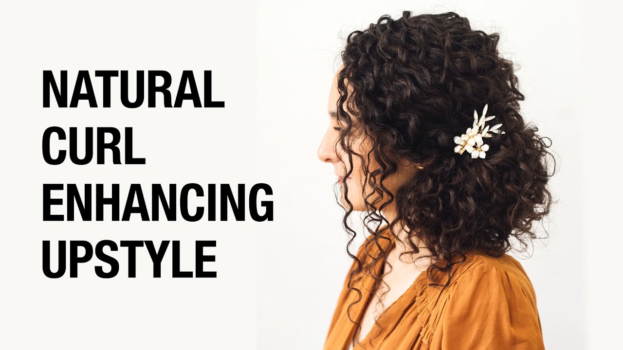 Curly Hair Chignon Bun Updo | Natural Curl Enhancing Upstyle Tutorial ...