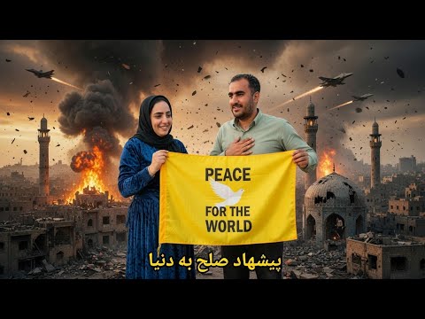 The Yellow Flag of Peace in the Hands of an Iranian Family|Amidst Fire and Smoke,Hope Is Still Alive