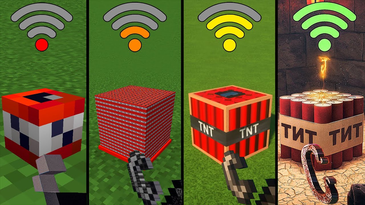 tnt physics with different Wi-Fi in Minecraft - YouTube