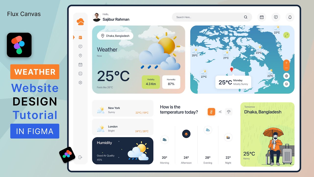 Weather Website UI Design in Figma 🌤️ | Modern Web Design Tutorial for ...