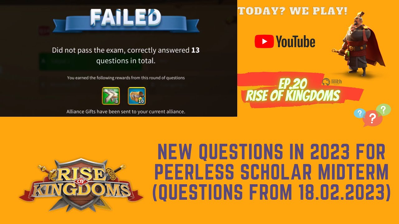 RoK Guide: New questions in 2023 for Peerless Scholar Midterm ...