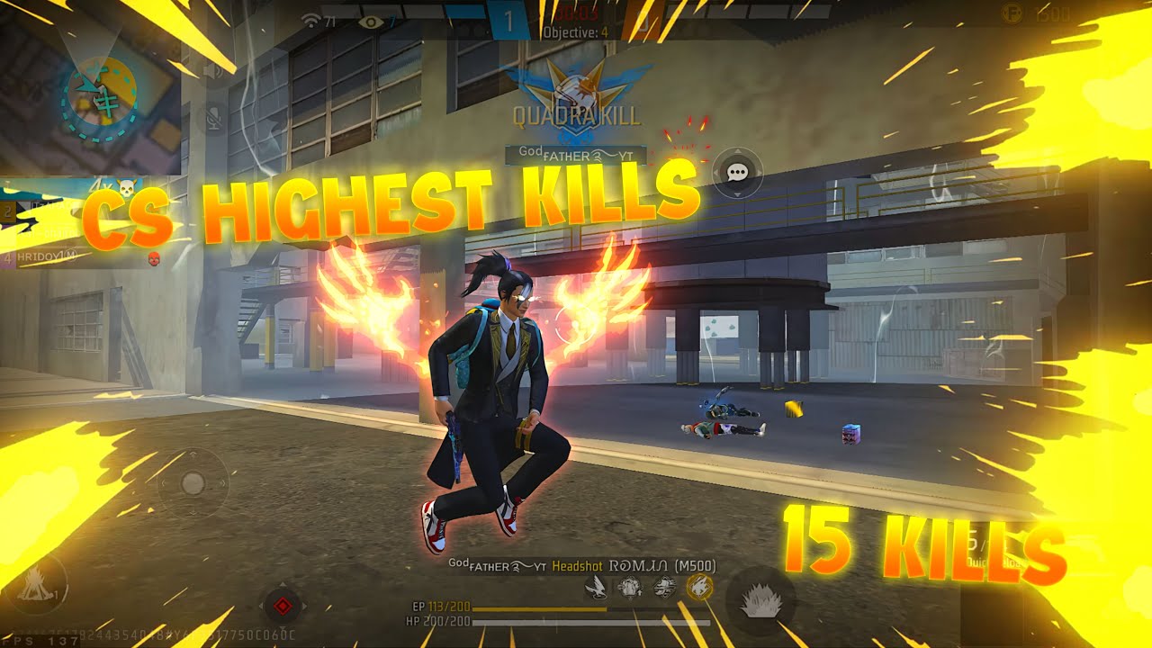 CS HIGHEST KILLS | 15 KILLS | FREEFIRE TELUGU | - YouTube